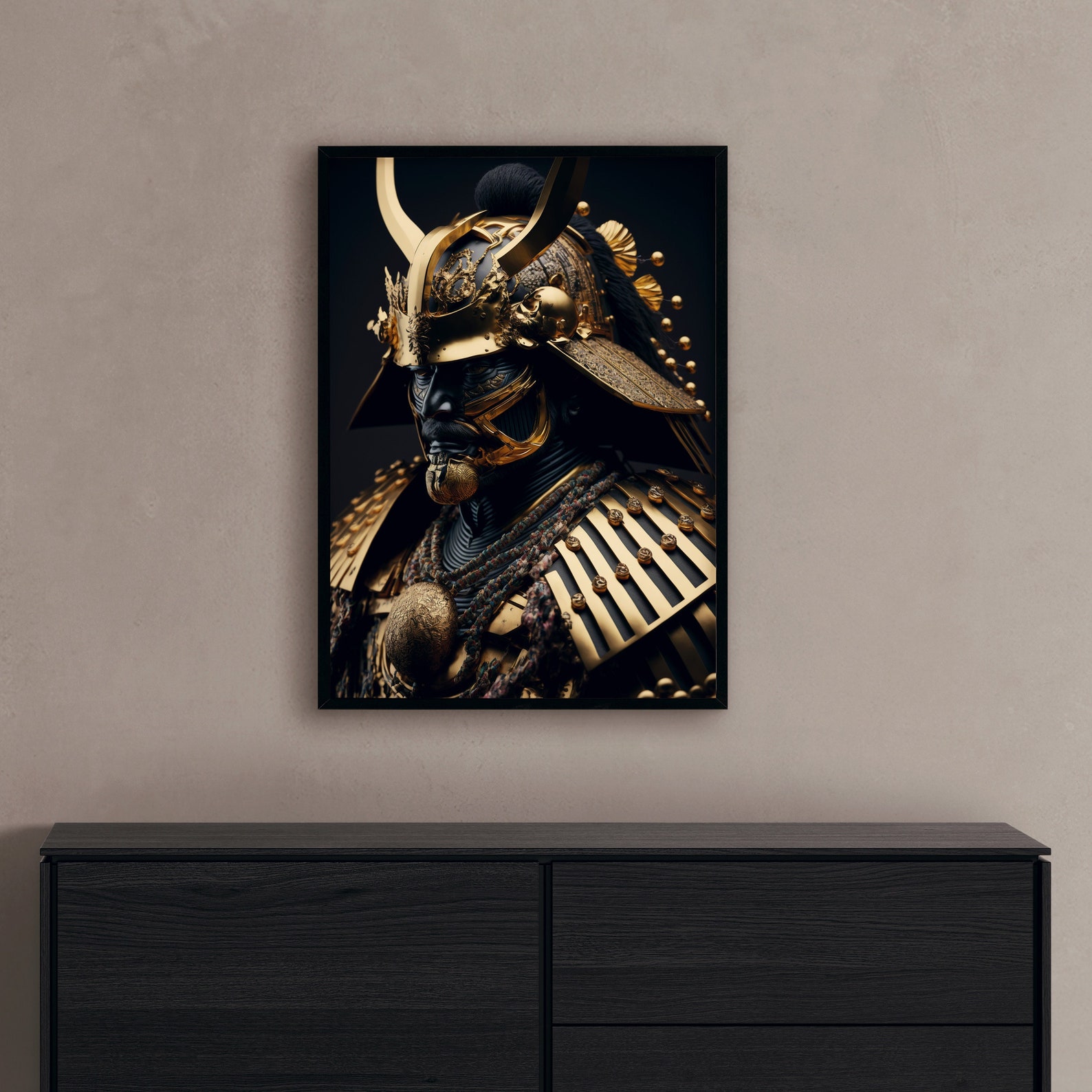 Golden Samurai Wall Art Golden Samurai Painting Samurai Wall Art for ...