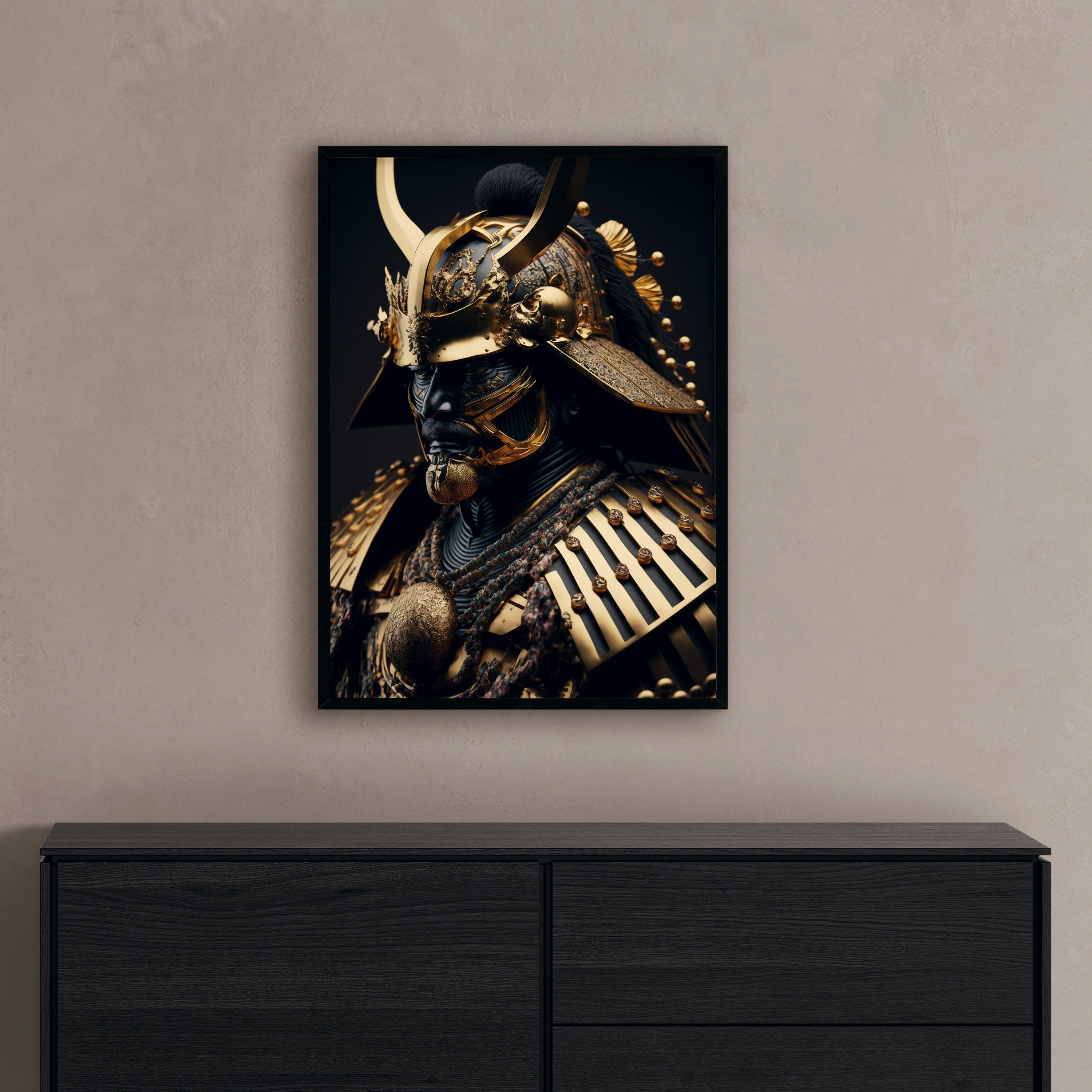 Golden Samurai Wall Art Golden Samurai Poster Samurai Painting - Etsy