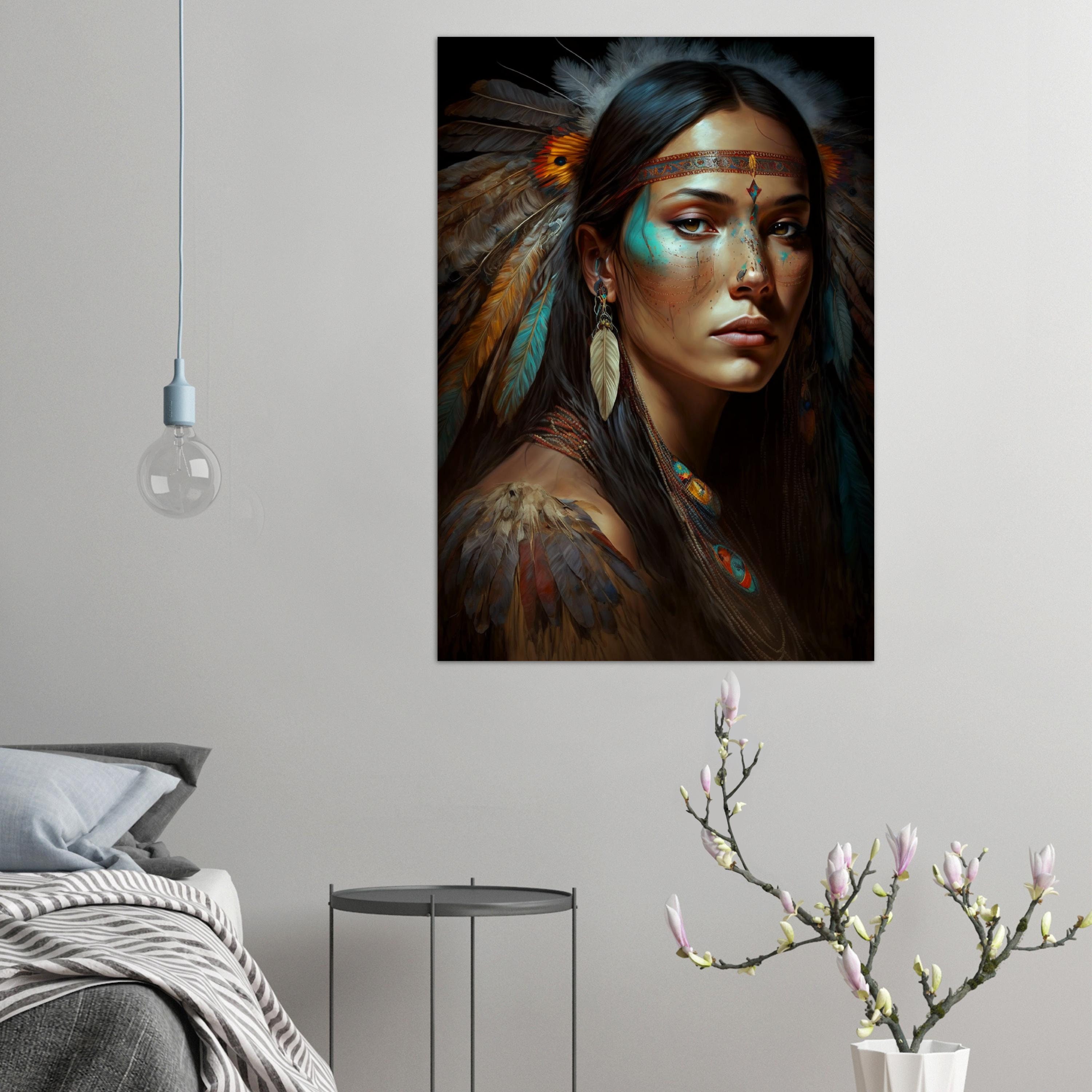 Native American Lady Wall Art Native American Decor Native - Etsy