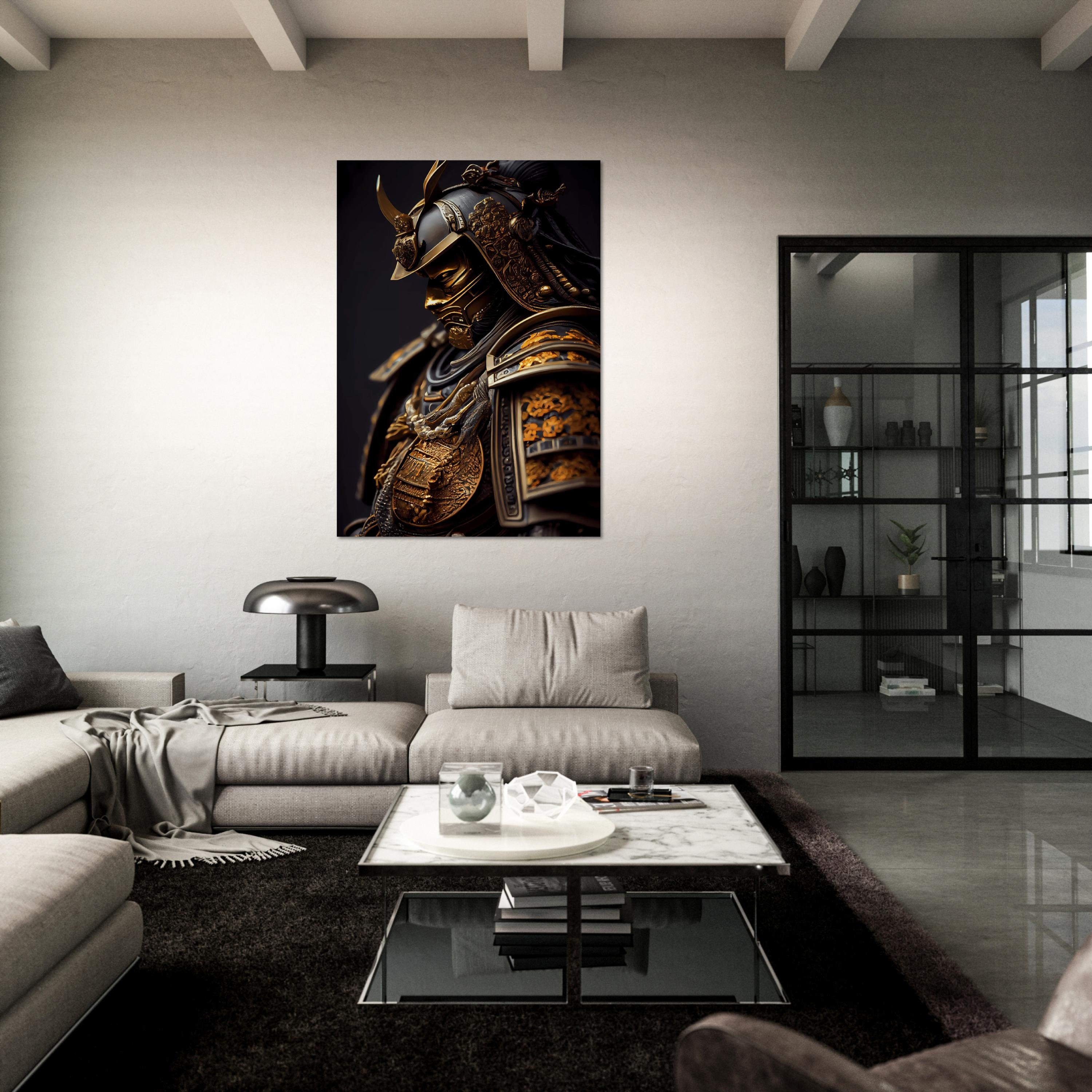 Golden Samurai Wall Art Golden Samurai Painting Samurai Wall - Etsy
