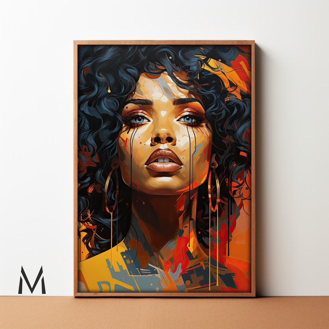 Abstract Woman's Painting Beautiful Woman in Red Abstract Art Vibrant ...