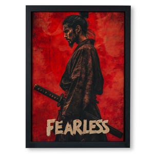 Fearless Samurai Wall Art Vanta Black Samurai Sword Poster Bold ...