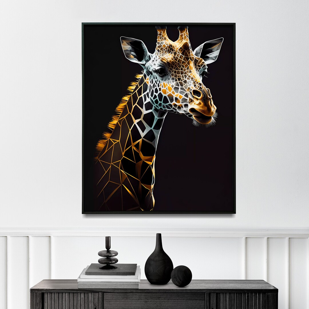 Geometric Giraffe Wall Art Abstract Giraffe Painting Giraffe Wall Art ...