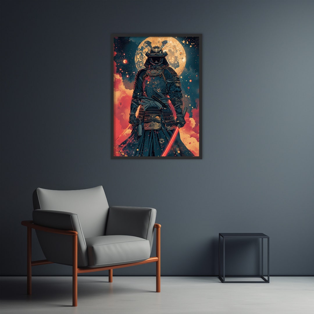 Cosmic Samurai Wielding a Powerful Sword Celestial Samurai Art ...