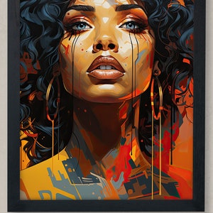 Abstract Woman's Painting Beautiful Woman in Red Abstract Art Vibrant ...