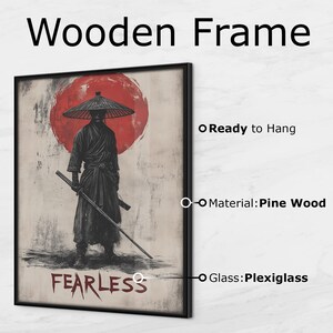 Fearless Samurai Wall Art Vanta Black Samurai Sword Poster Bold ...