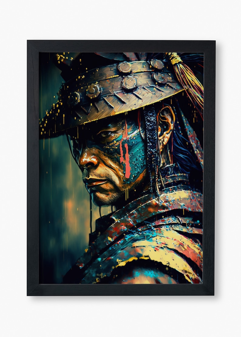Samurai Warrior Painting Warrior Wall Art for Home Ronin - Etsy