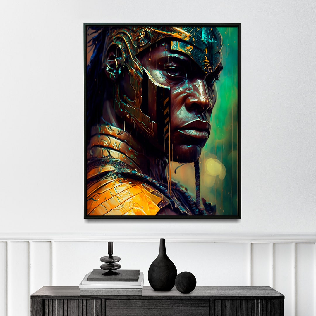 Ancient African Warrior Painting Warrior Wall Art for Home Tribal ...