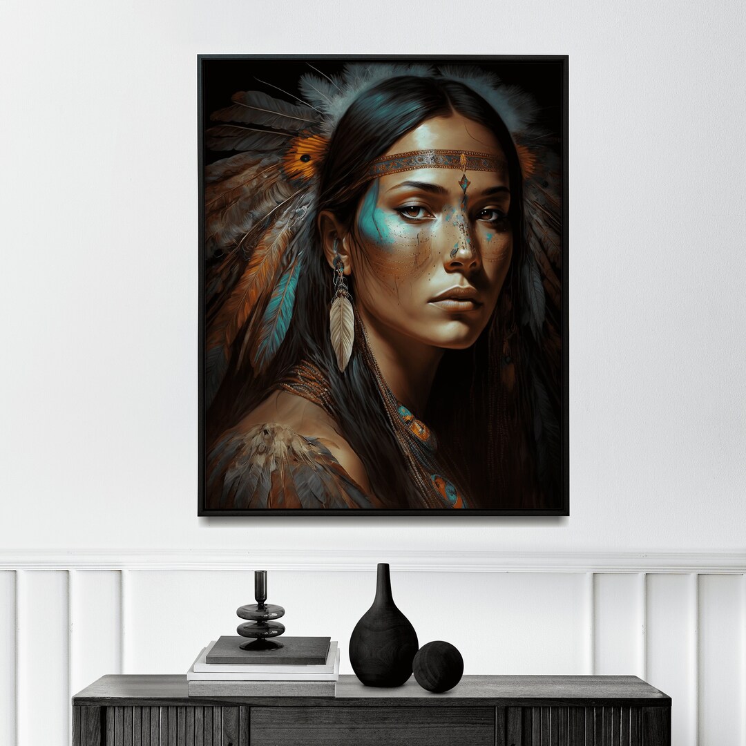 Native American Lady Wall Art Native American Decor Native - Etsy