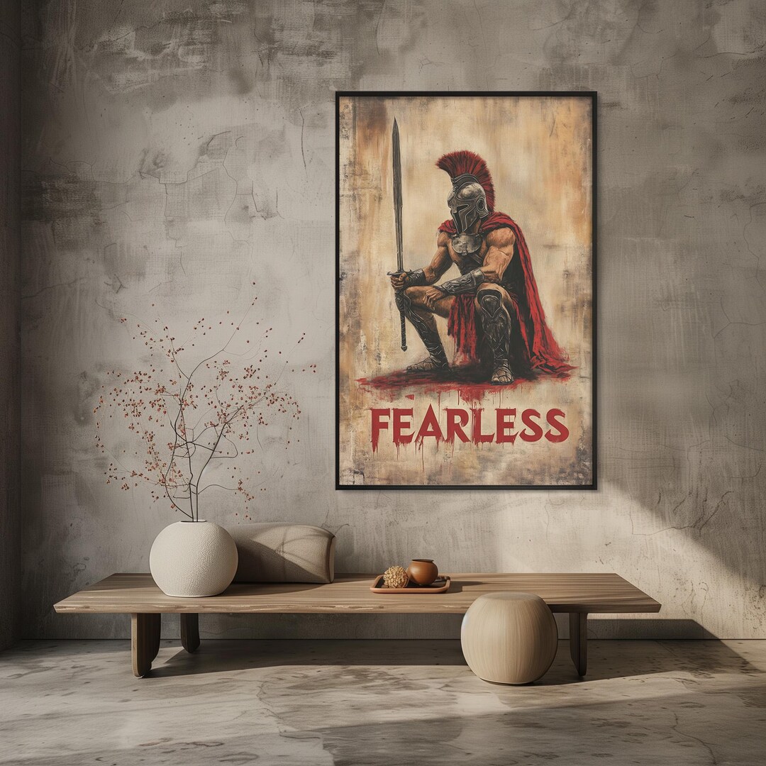 Fearless Gladiator Wall Art Ancient Greek Gladiator Poster Bold ...