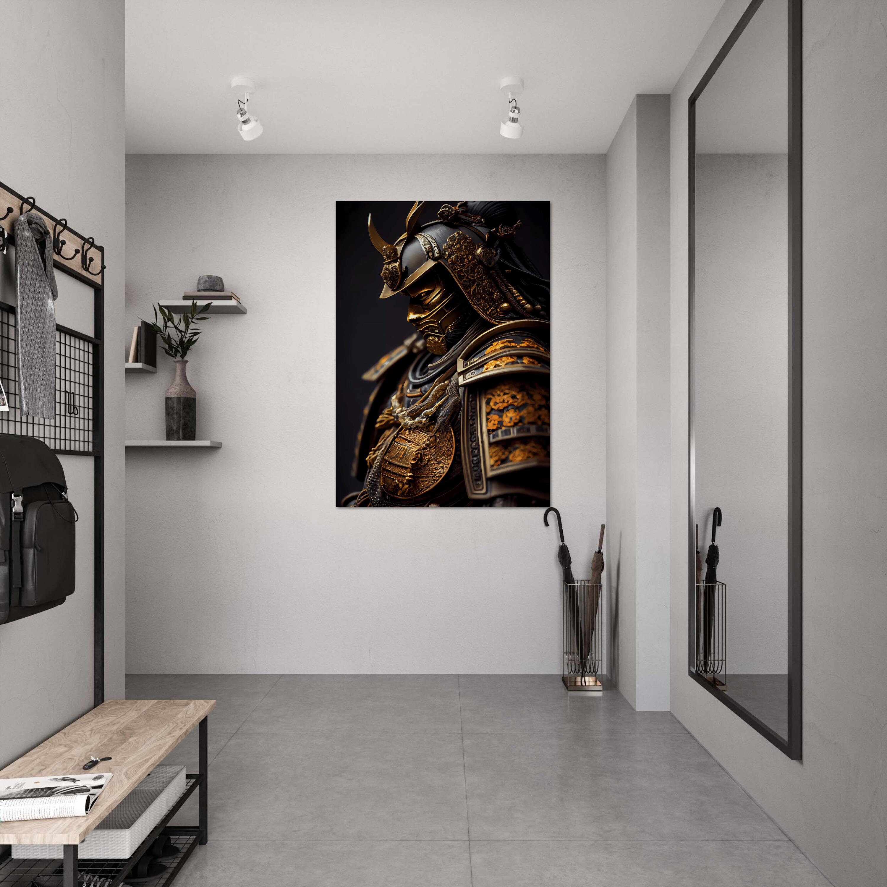 Golden Samurai Wall Art Golden Samurai Painting Samurai Wall - Etsy