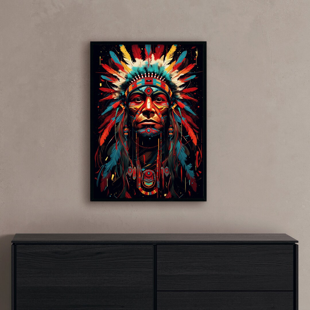 Abstract Native American Art Native American Man Painting Indigenous ...