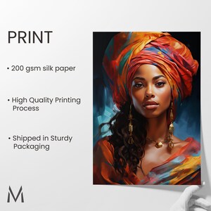 Nubian African Queen Painting African Queen Portrait African Decor ...