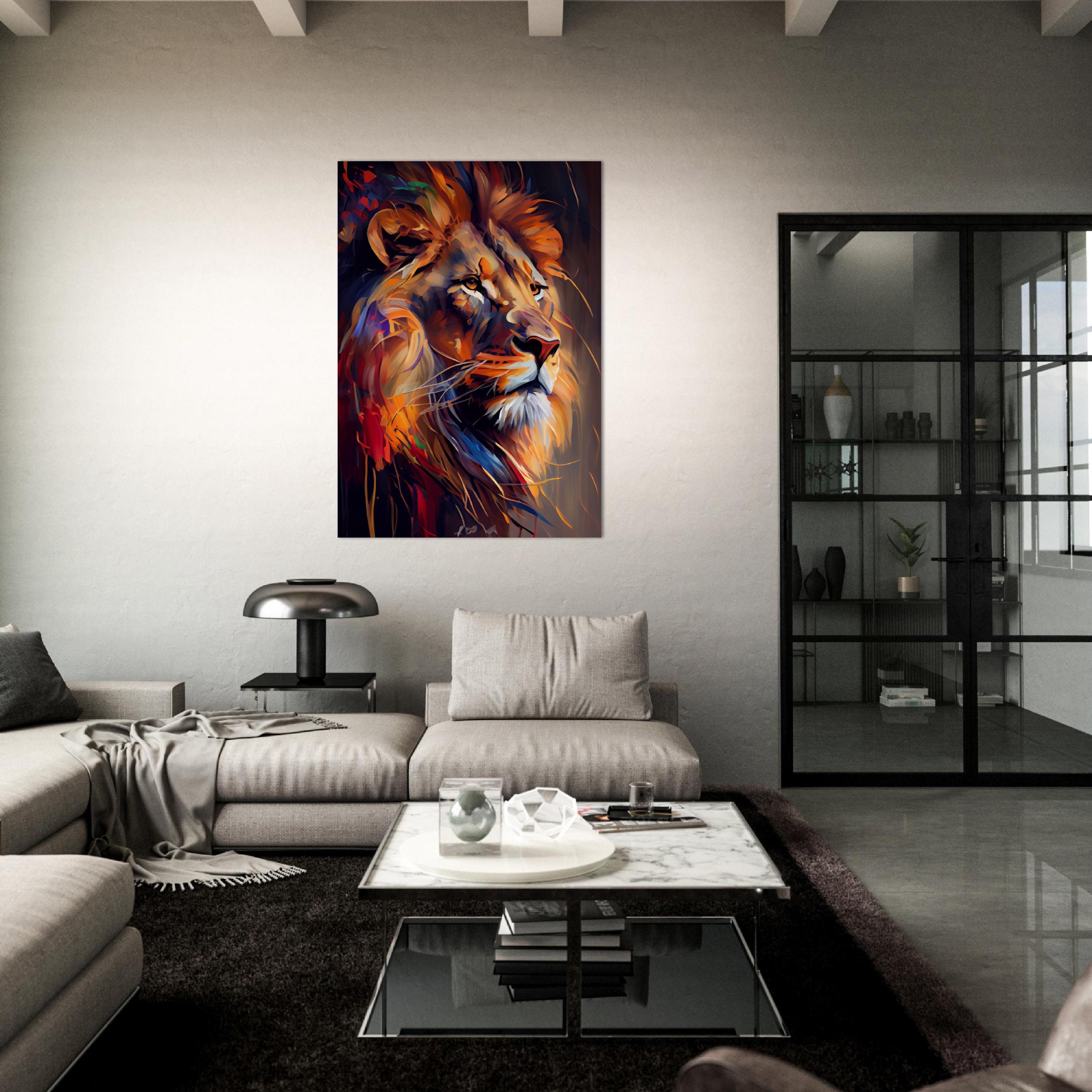 Lion Painting Abstract Art Lion Canvas Lion Print Wildlife Art - Etsy