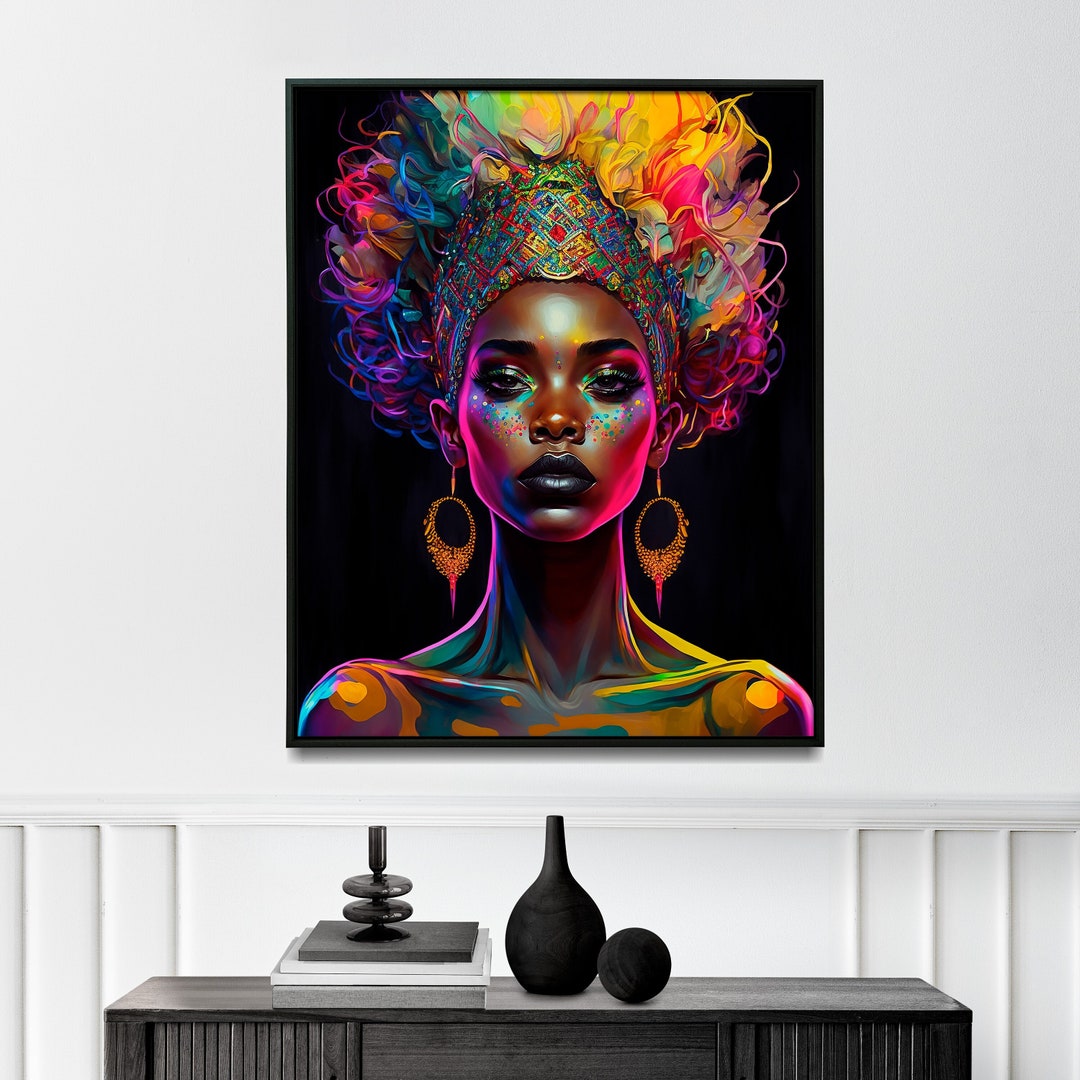 Abstract African Queen Painting Abstract Lady Wall Art for Home ...