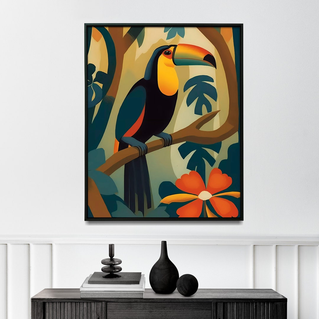 Beautiful Toucan Wall Art Watercolour Jungle Painting for Home Toucan ...