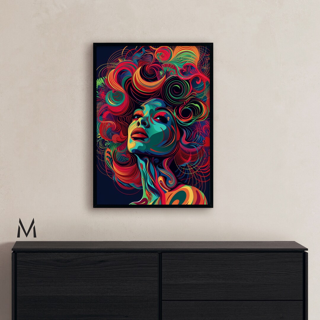 Afrocentric Wall Art Abstract Afro Beauty Wall Art Ethnic Wall Print ...