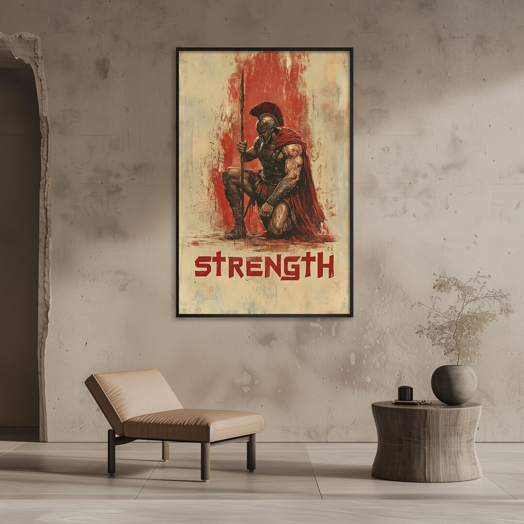 Fearless Gladiator Wall Art Ancient Greek Gladiator Poster Bold ...
