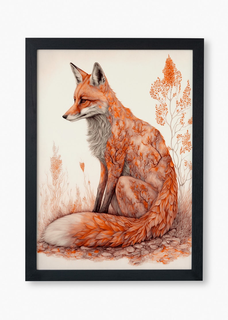 Watercolour Fox Painting Watercolour Fox Wall Art for Home Fox - Etsy