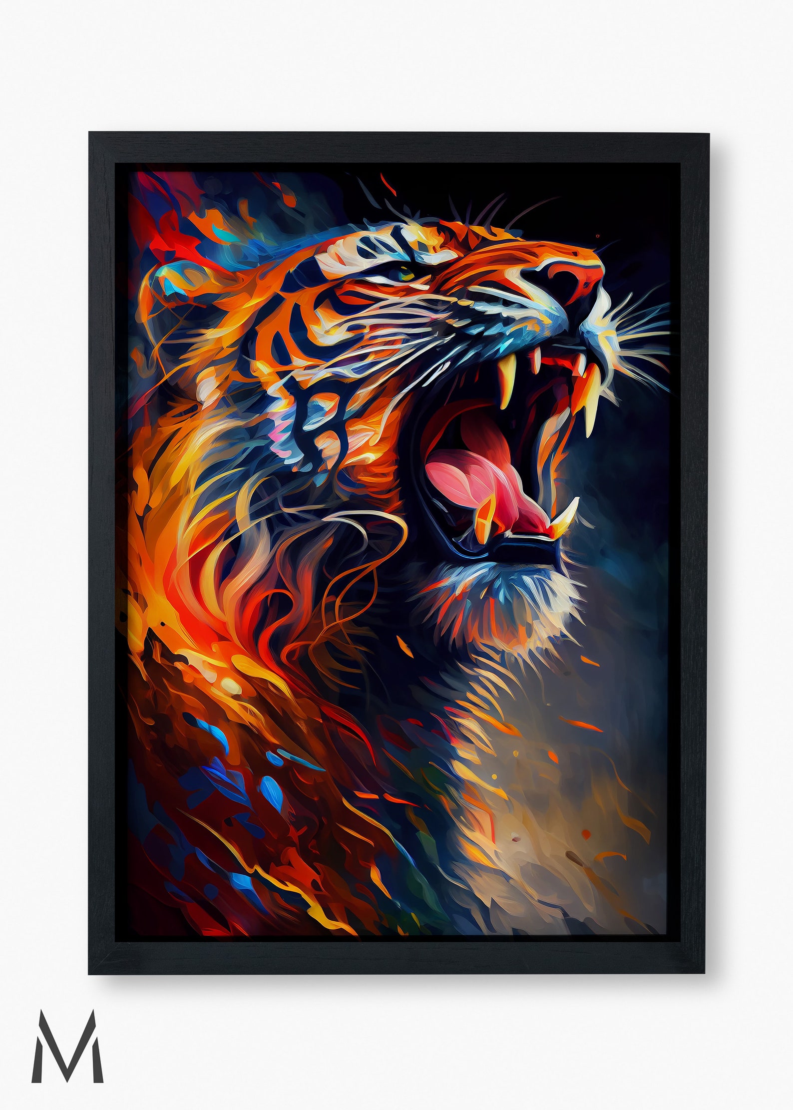 Abstract Tiger Painting Tiger Wall Decor Big Cat Contemporary Art ...