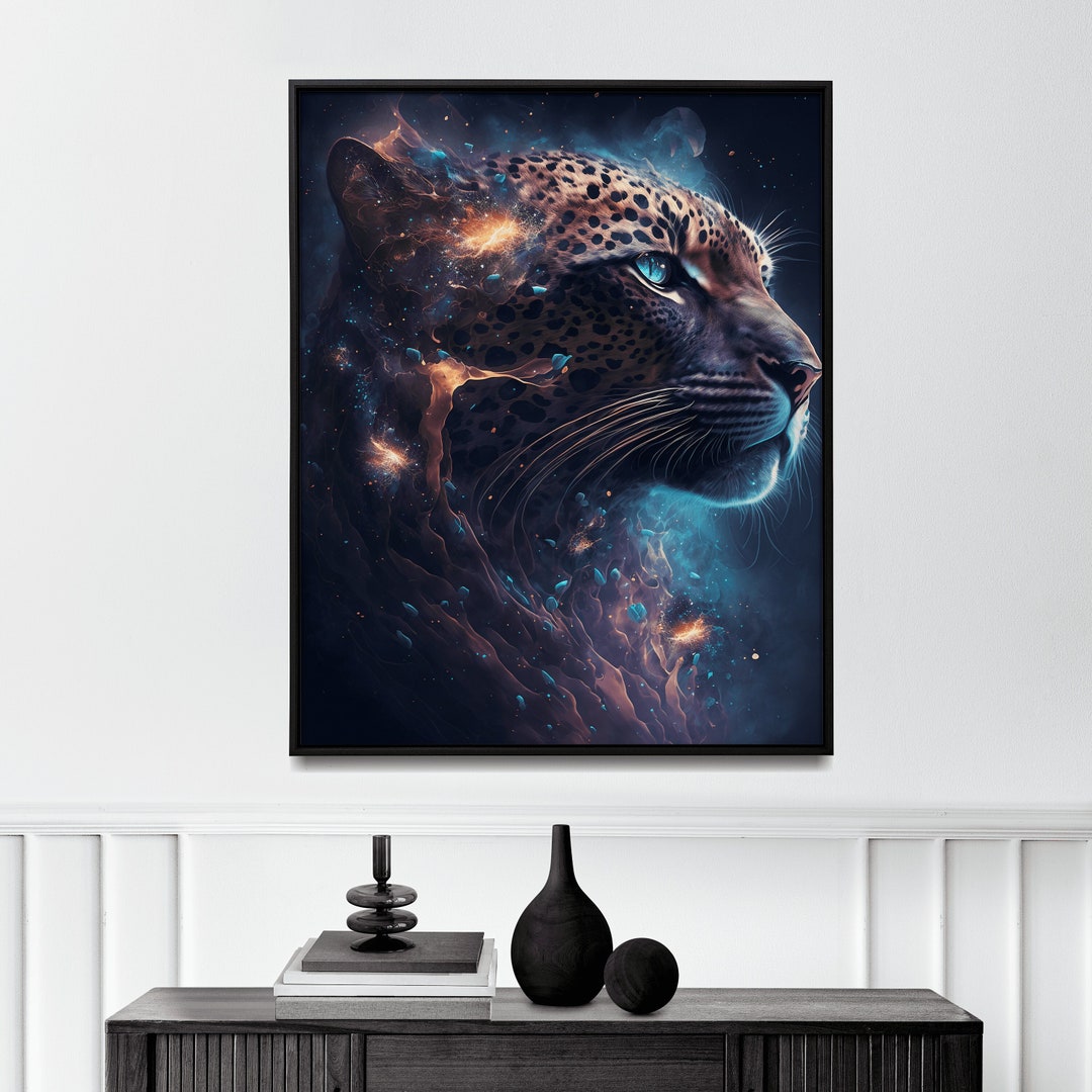 Cosmic Jaguar Print Spirit Animal Poster Jaguar Wall Art Cosmic Space ...