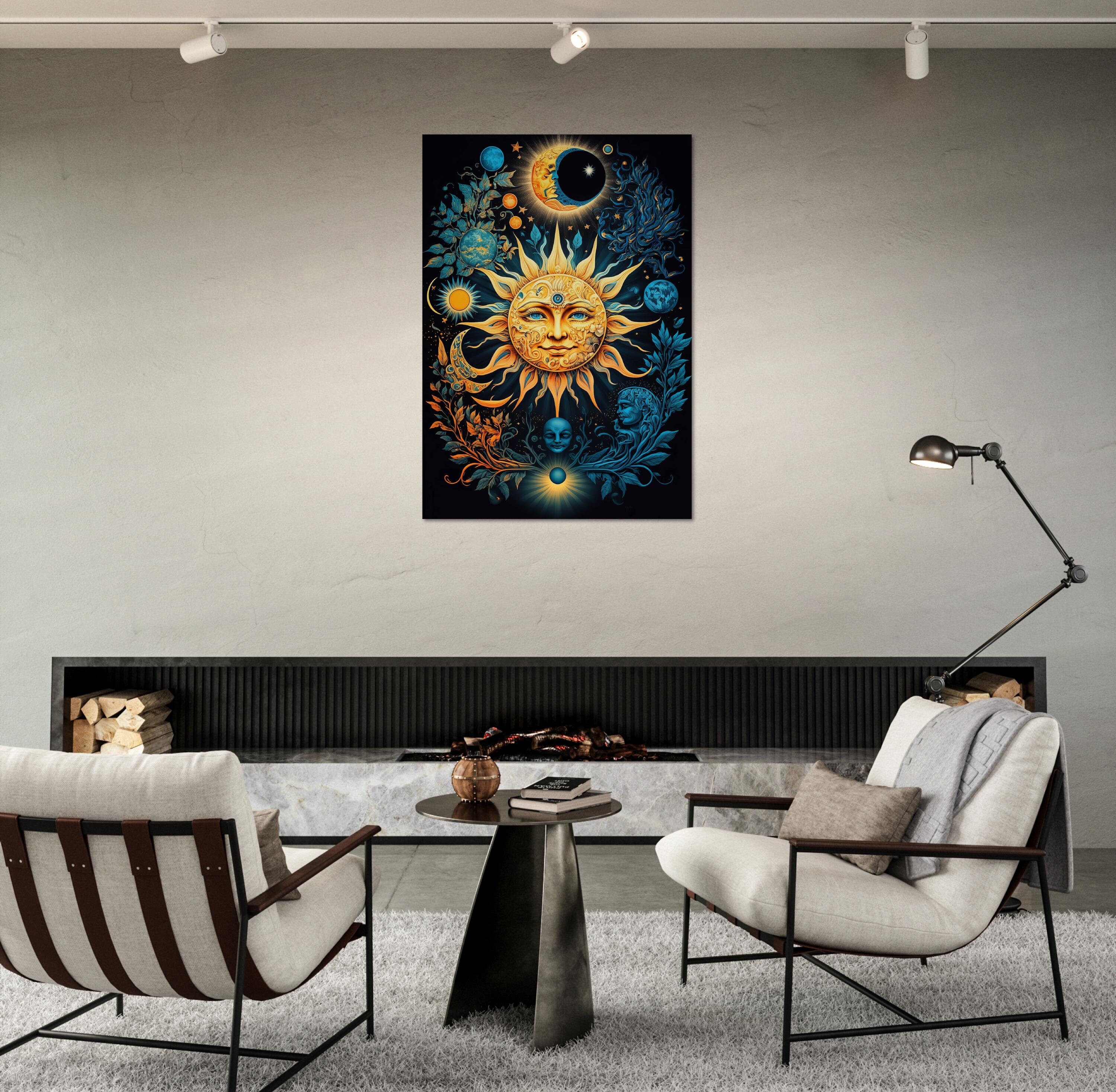 Solstice Wall Art Sun and Moon Painting Sun and Moon Spiritual - Etsy