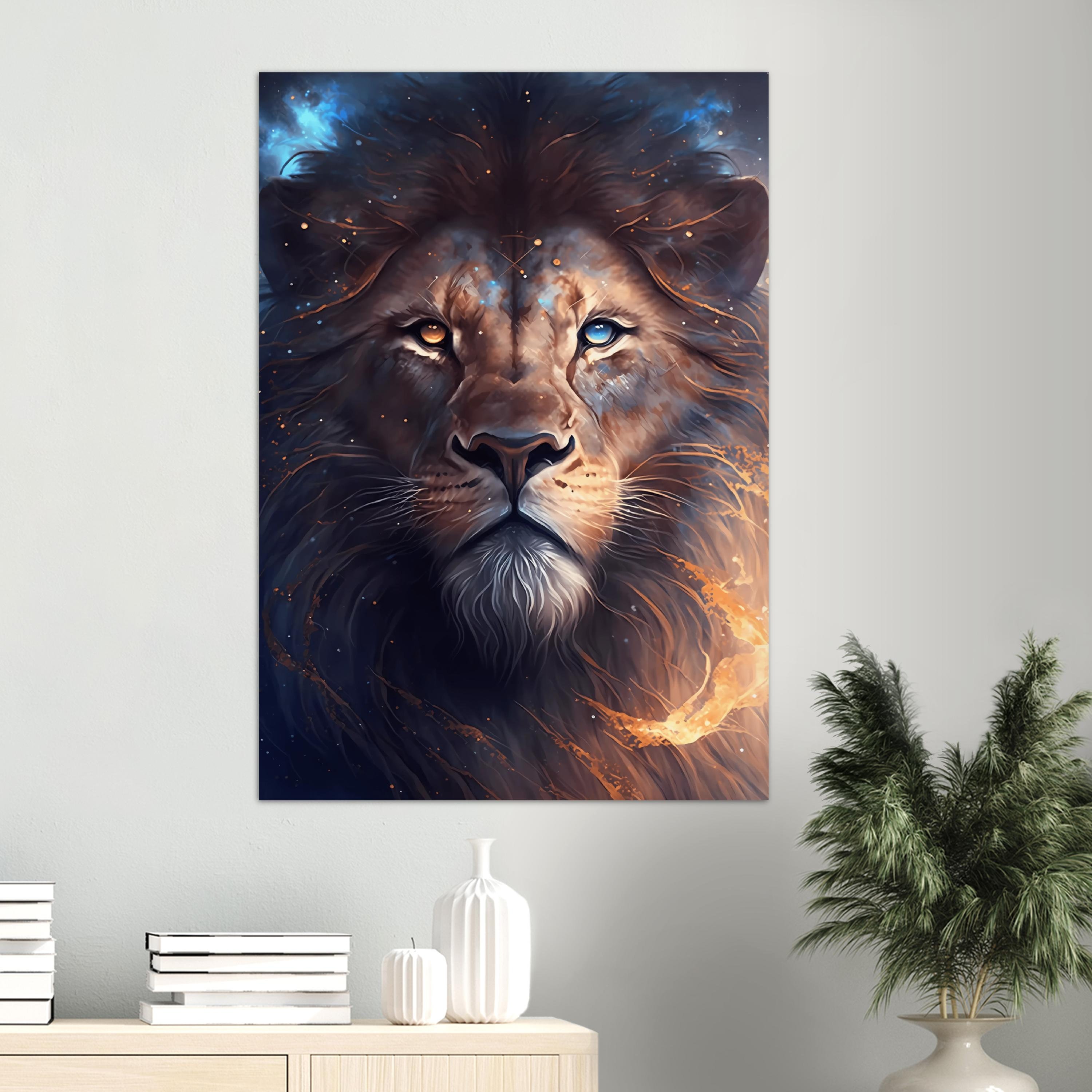 Leo Lion Wall Art Zodiac Painting for Home Leo Lion Art Print - Print ...