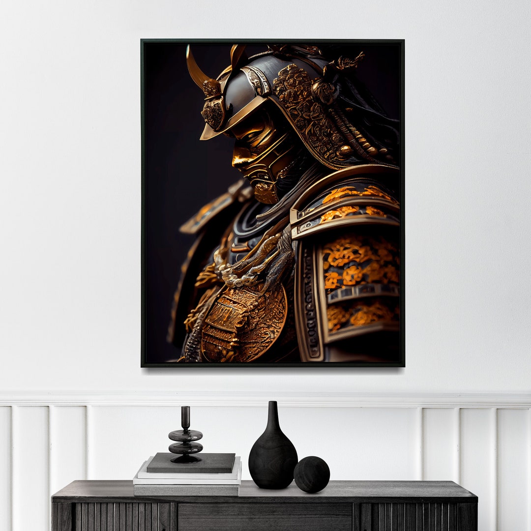 Golden Samurai Wall Art Golden Samurai Painting Samurai Wall Art for ...