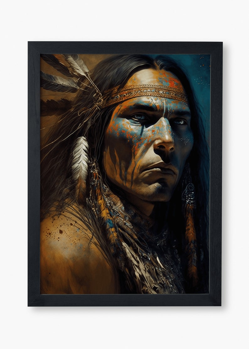 Native American Man Art Native American Painting Native - Etsy