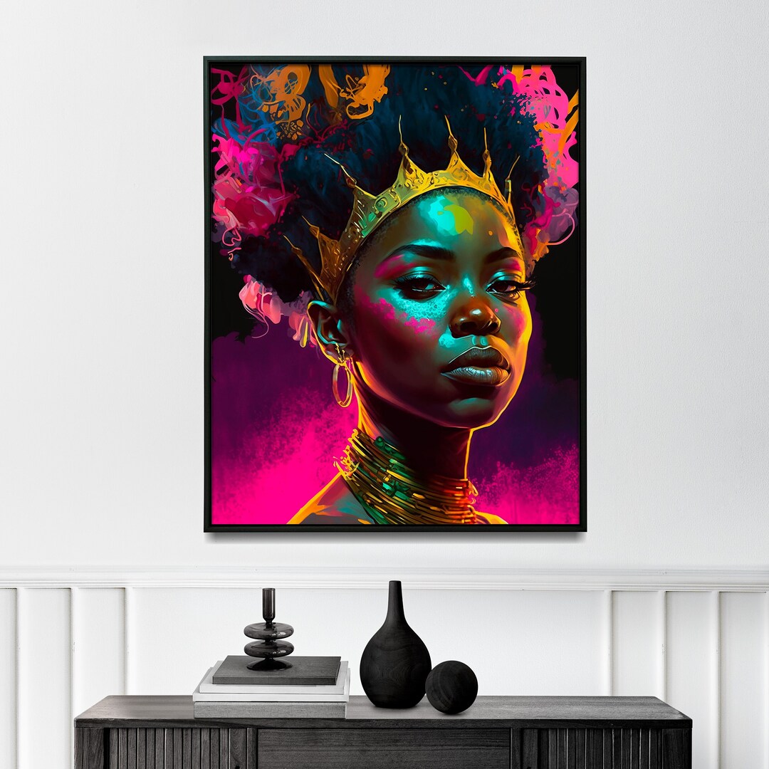 Abstract African Queen Painting Abstract Lady Wall Art for Home ...
