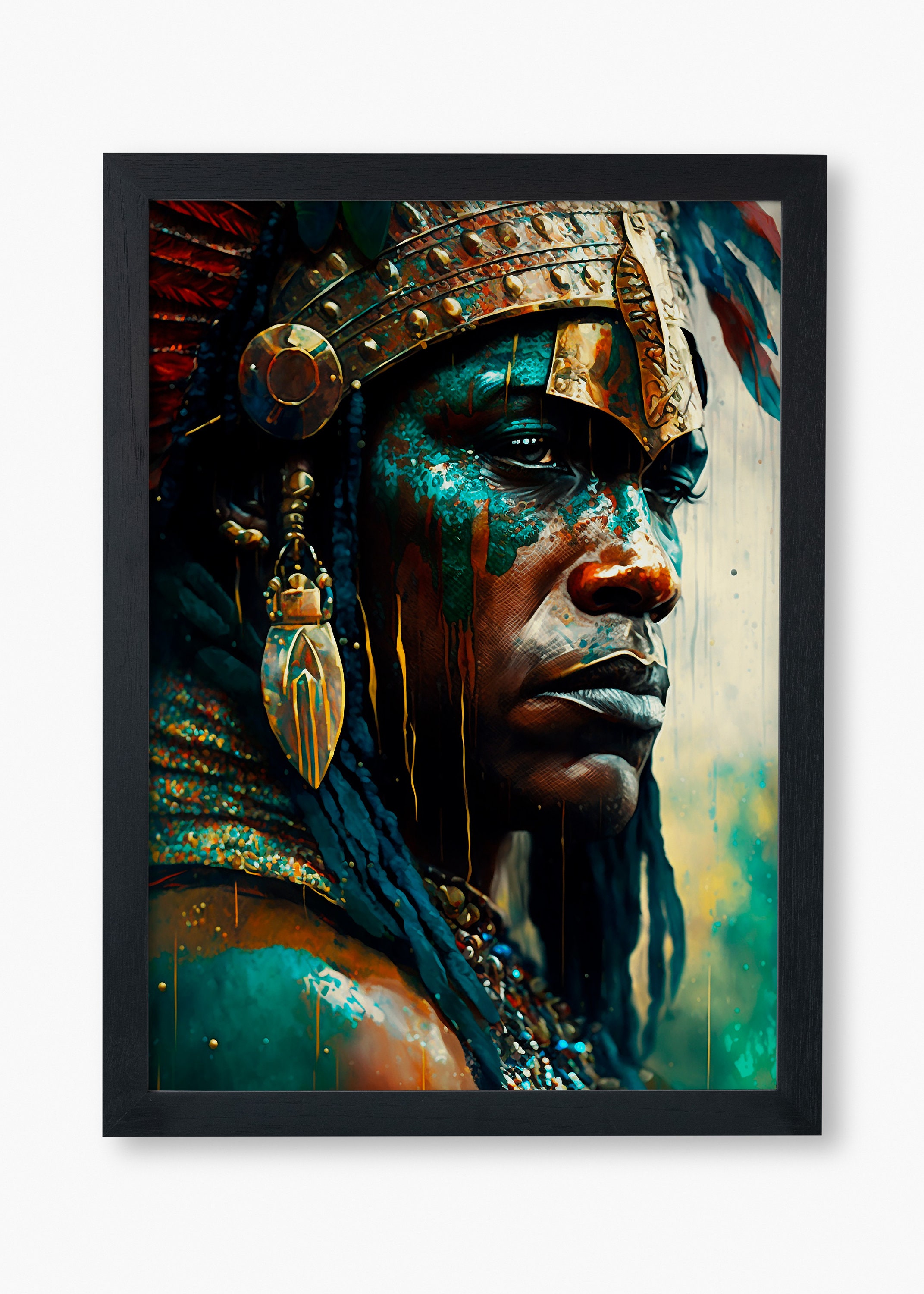 Ancient African Warrior Painting Warrior Wall Art for Home Tribal ...