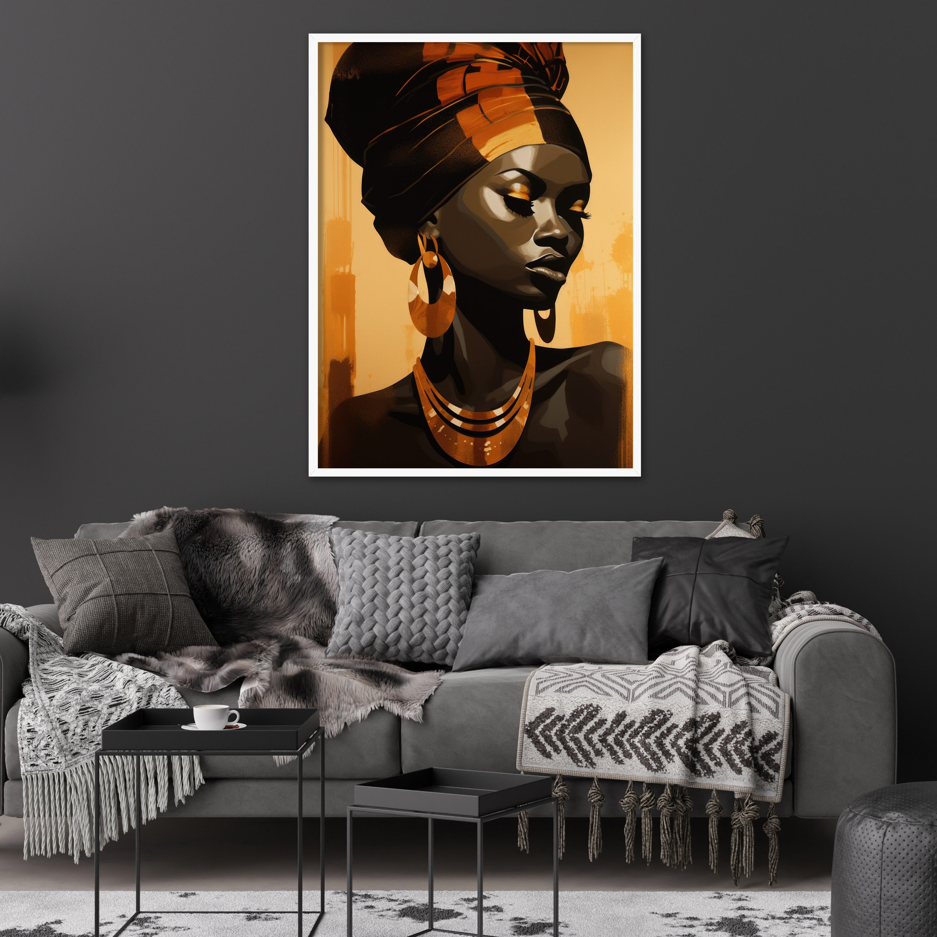 Beautiful African Lady Portrait Ethnic Art Oil Painting - Etsy