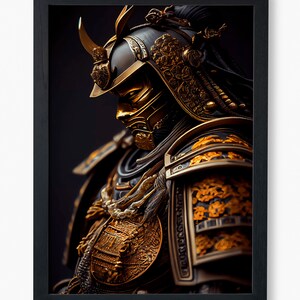 Golden Samurai Wall Art Golden Samurai Painting Samurai Wall Art for ...