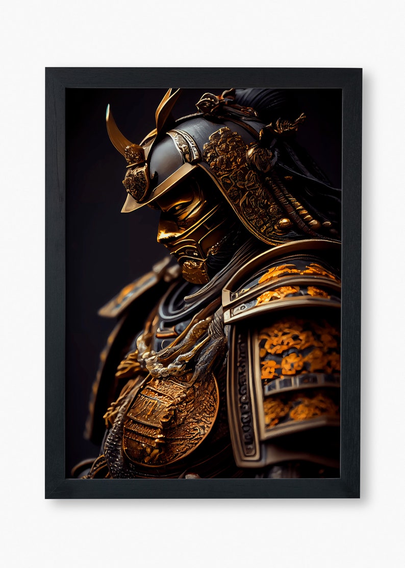 Golden Samurai Wall Art Golden Samurai Painting Samurai Wall - Etsy
