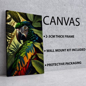 Jungle Animal Set of 3 Wall Art Jaguar Wall Art Parrot Print Rainforest ...