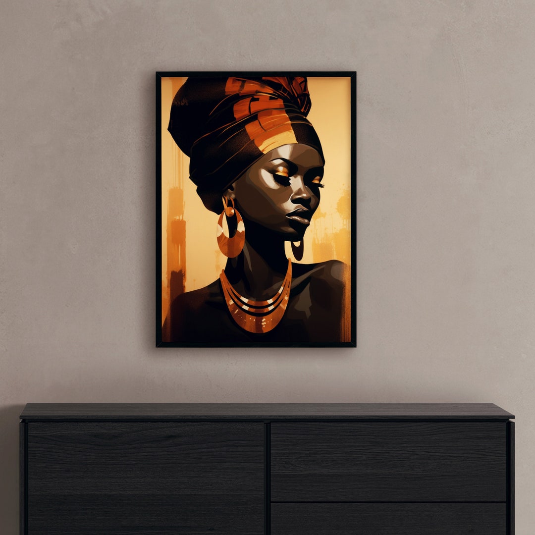 Beautiful African Lady Portrait Ethnic Art Oil Painting Original Art Painting African Culture ...