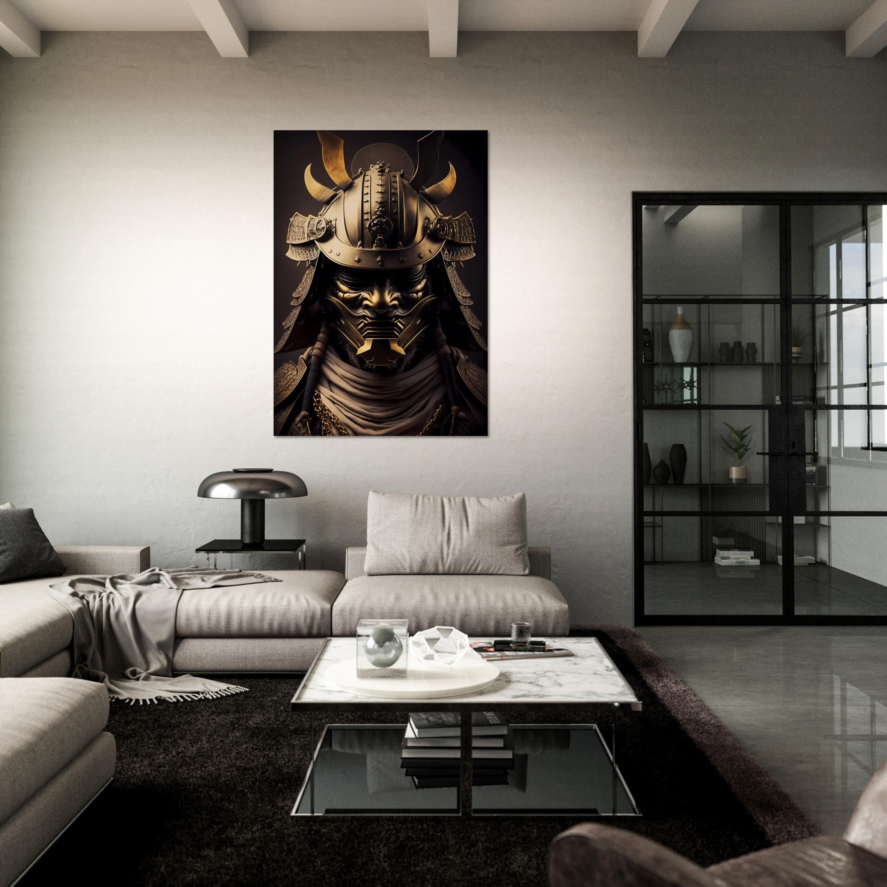 Golden Samurai Wall Art Golden Samurai Painting Samurai Wall - Etsy