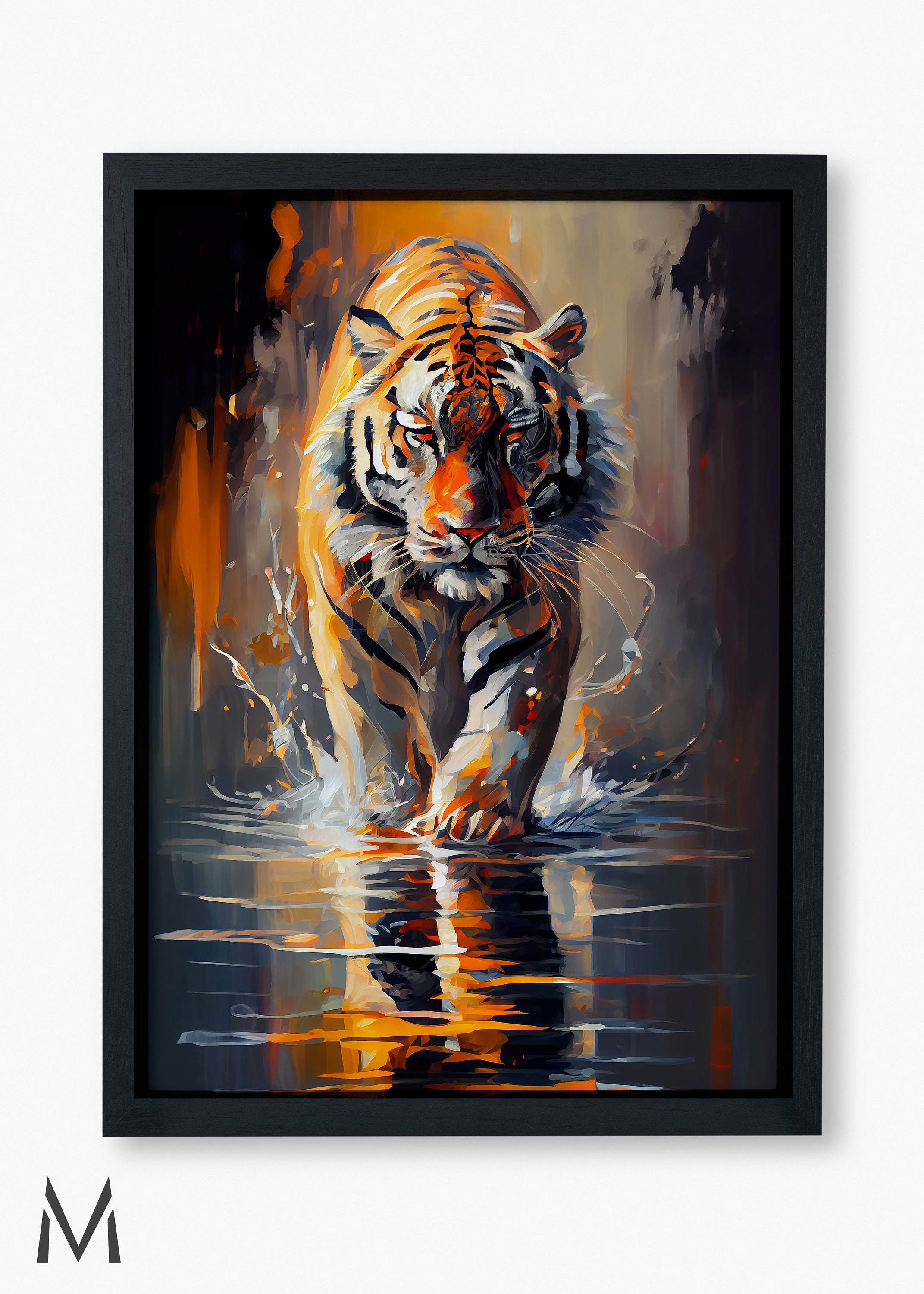 Abstract Tiger Painting Tiger Wall Decor Big Cat Contemporary - Etsy