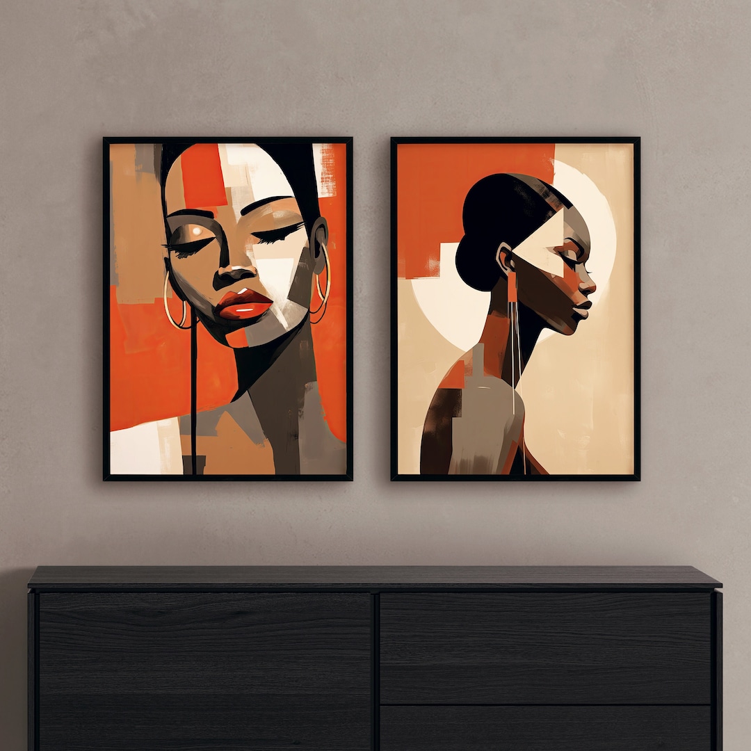 African Woman Wall Art Afrocentric Wall Decor African Art Prints