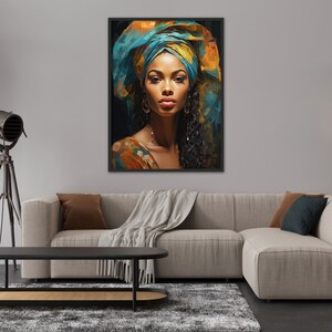 Nubian African Queen Painting African Queen Portrait African Decor ...