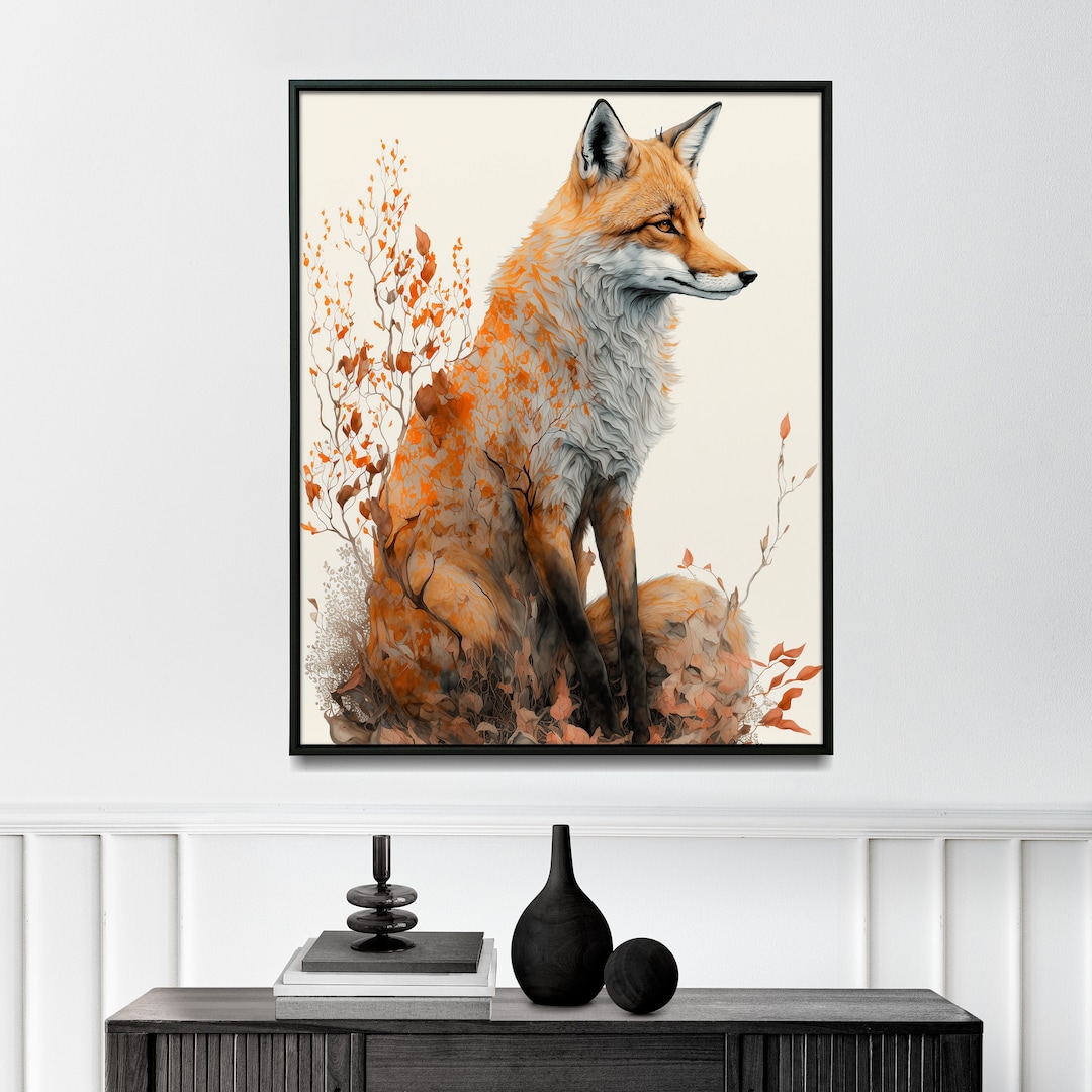 Watercolour Fox Painting Watercolour Fox Wall Art for Home Fox Poster ...