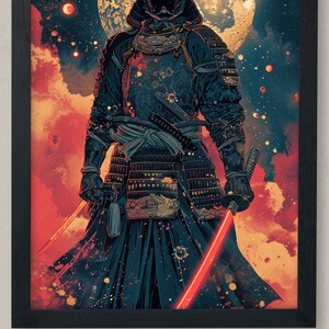 Cosmic Samurai Wielding a Powerful Sword Celestial Samurai Art ...