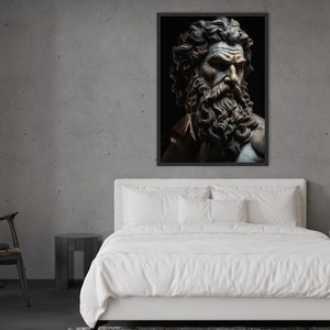 Statue of Zeus Painting Greek God Wall Art Greek Mythology Painting ...