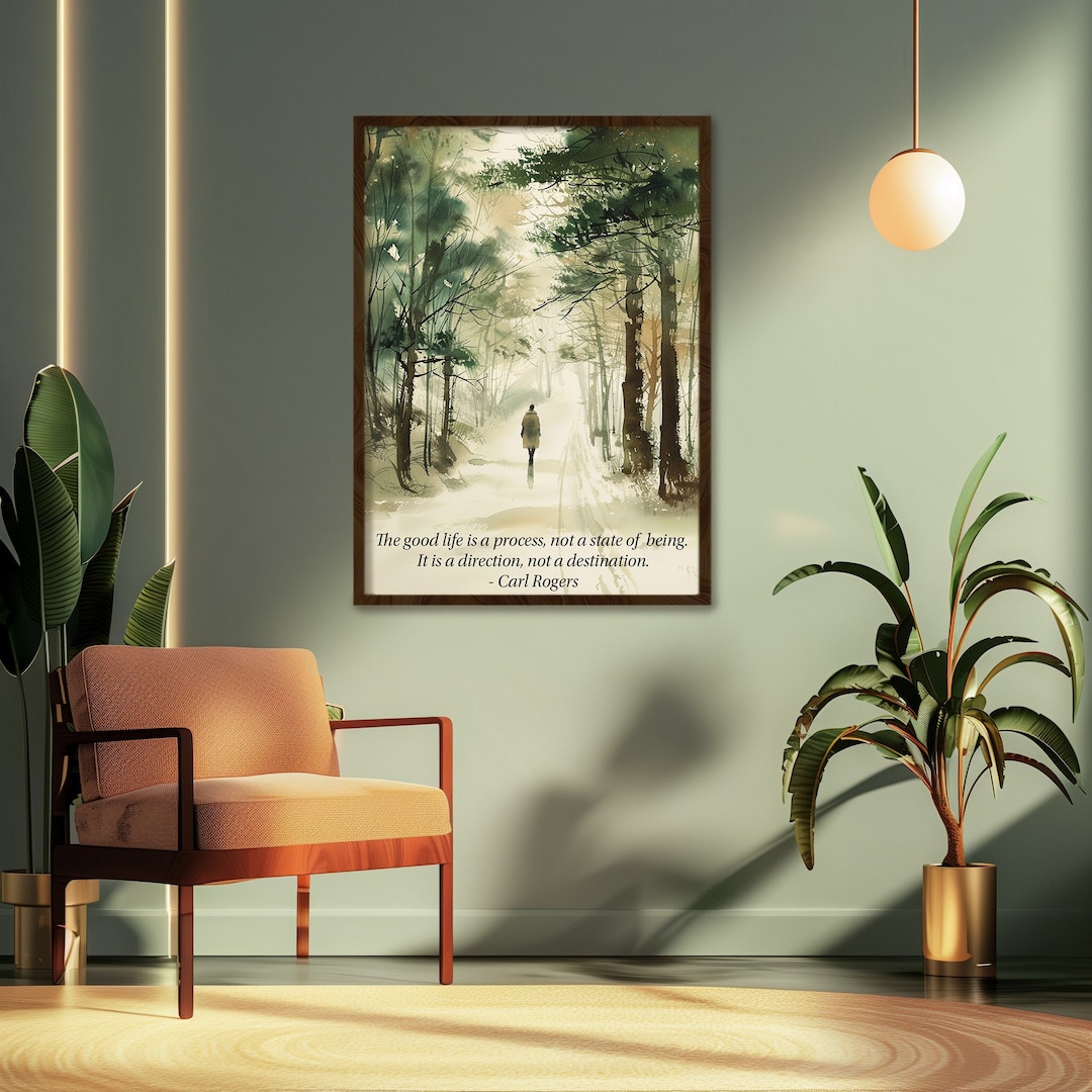 The Good Life is a Process Quote Wall Art Watercolour Painting of ...