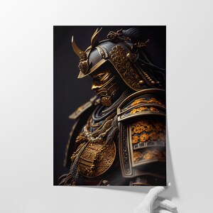 Golden Samurai Wall Art Golden Samurai Painting Samurai Wall Art for ...