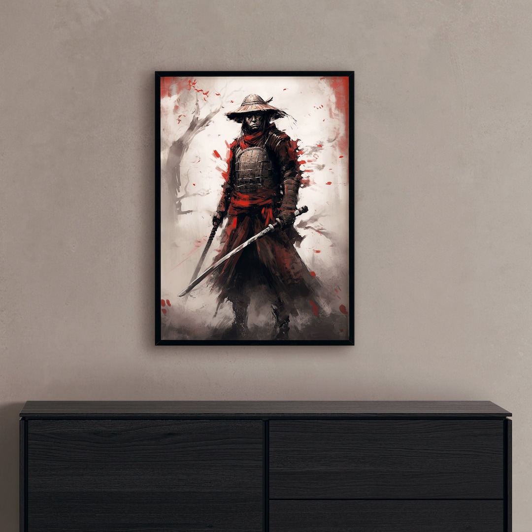 Ancient Samurai Warrior Painting Japanese Warrior in Battle Art ...