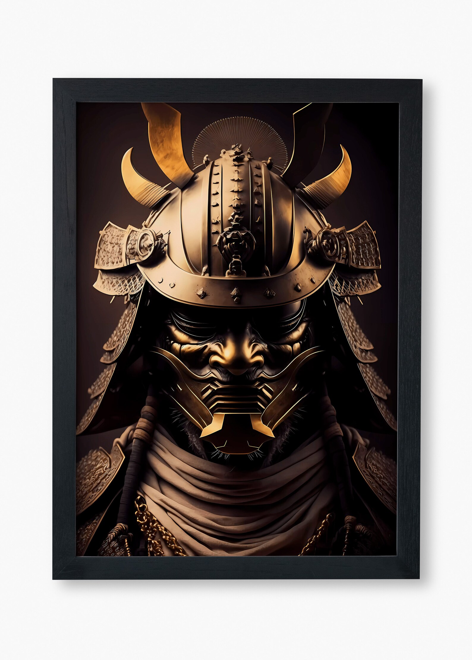 Golden Samurai Wall Art Golden Samurai Painting Samurai Wall - Etsy