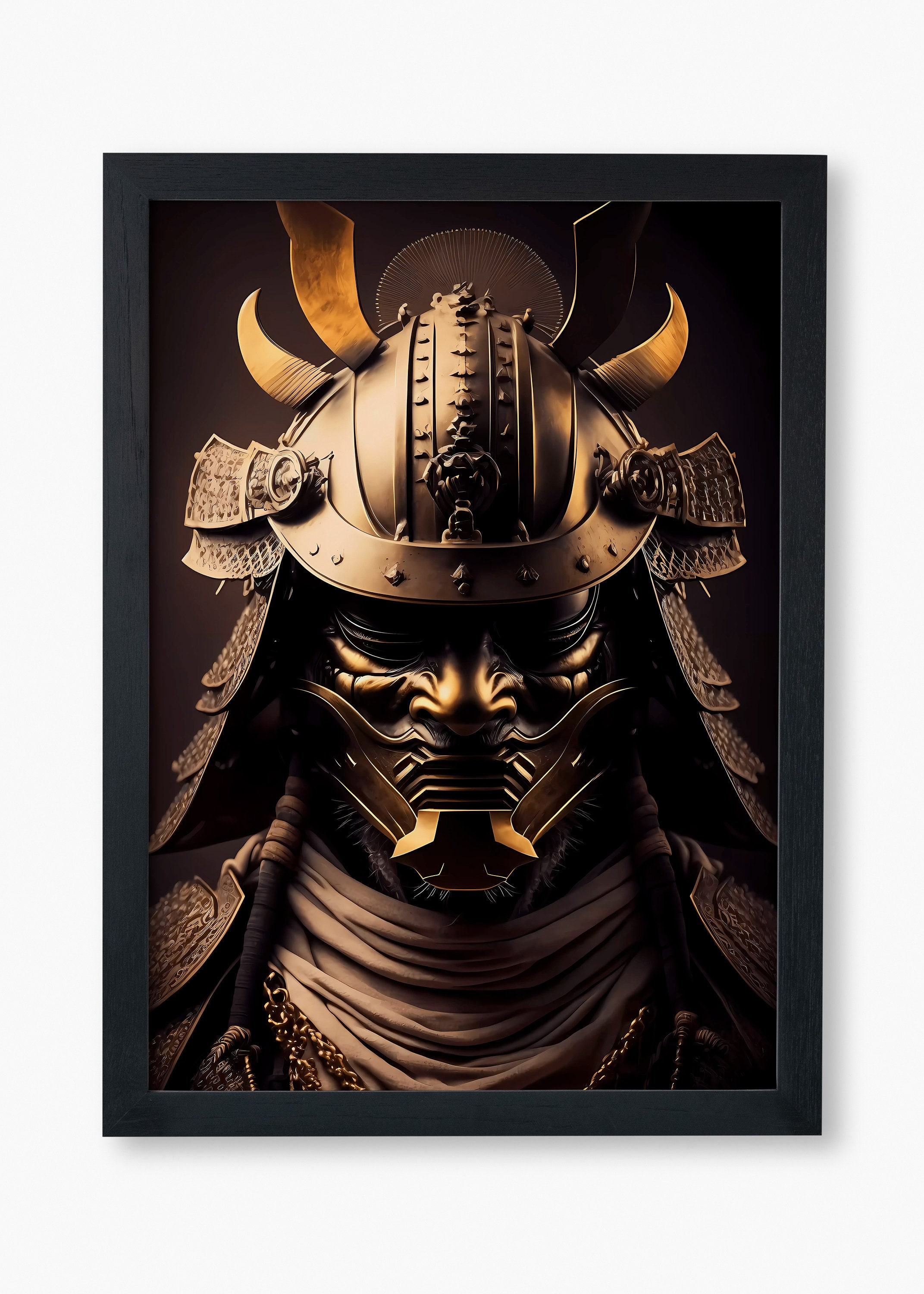 Golden Samurai Wall Art Golden Samurai Painting Samurai Wall - Etsy