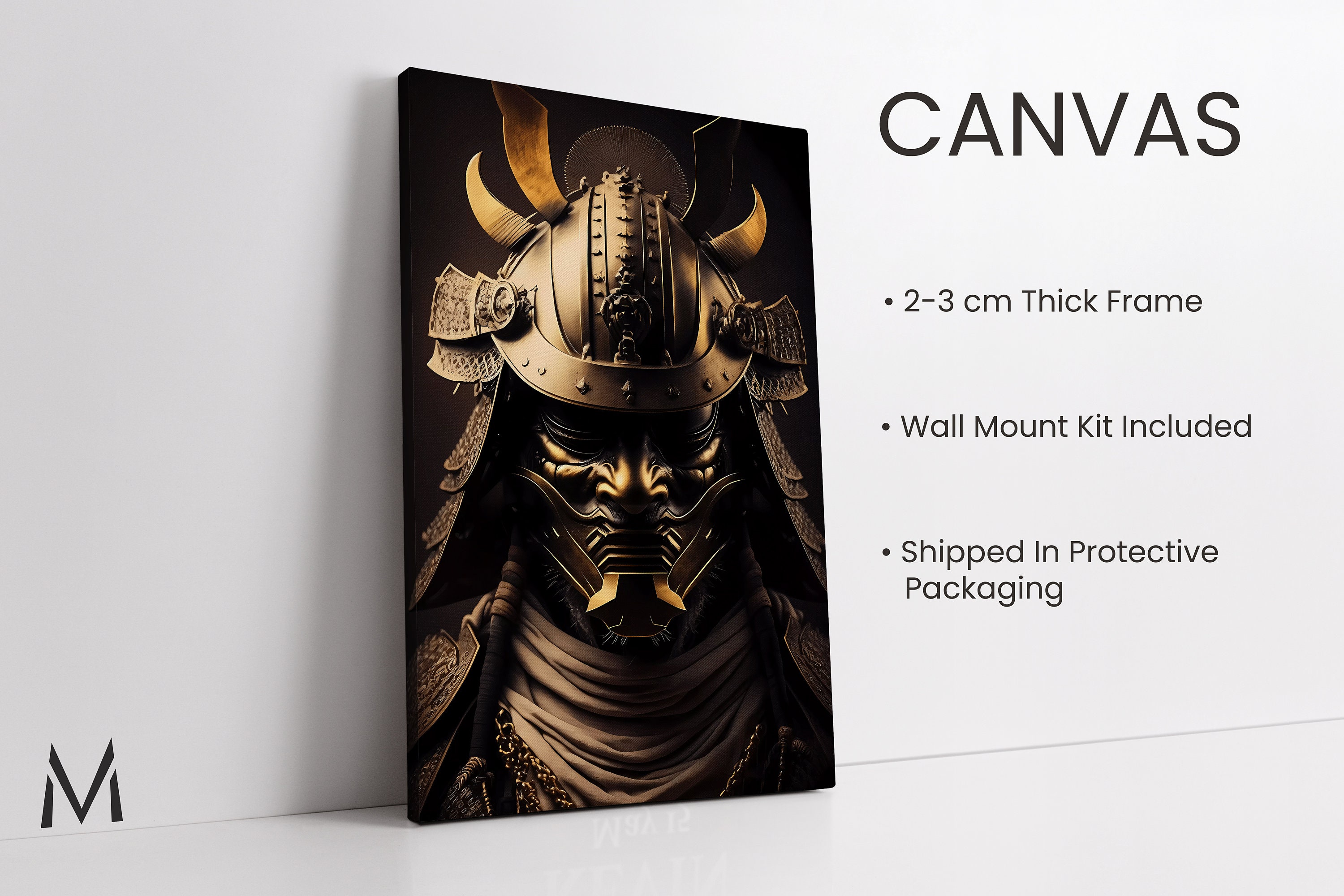 Golden Samurai Wall Art Golden Samurai Painting Samurai Wall - Etsy