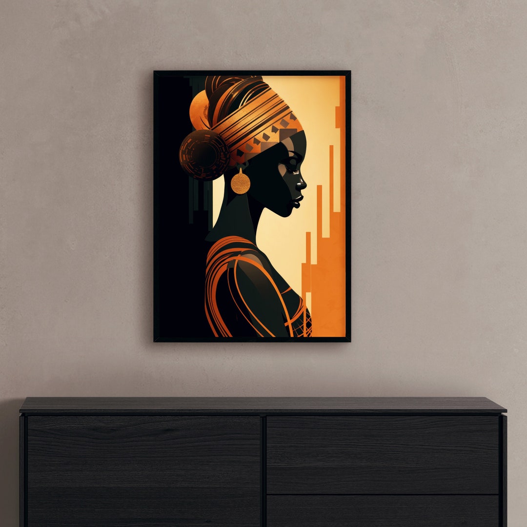 Beautiful African Lady Portrait Ethnic Art Oil Painting Original Art Painting African Culture ...